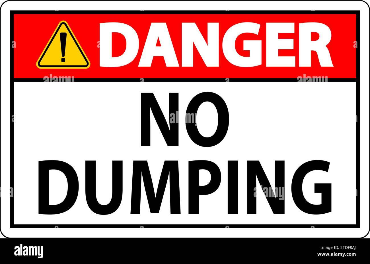 Danger No Dumping Sign Stock Vector Image & Art - Alamy