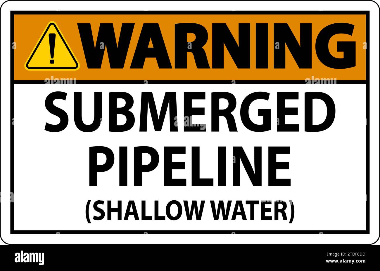Warning Sign Submerged Pipeline (Shallow Water Stock Vector Image & Art ...