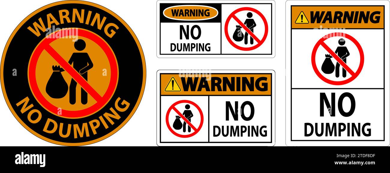 Warning No Dumping Sign Stock Vector Image & Art - Alamy