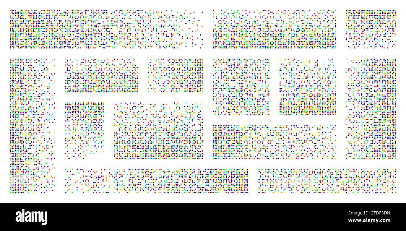 Pixel disintegration, decay effect. Various rectangular elements made ...
