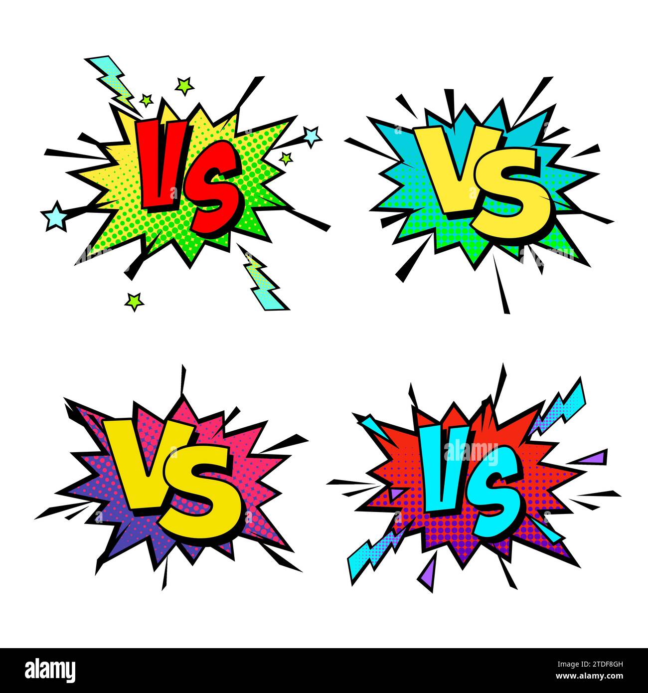Cartoon comic background. Vs, fight versus. Comics book colorful ...