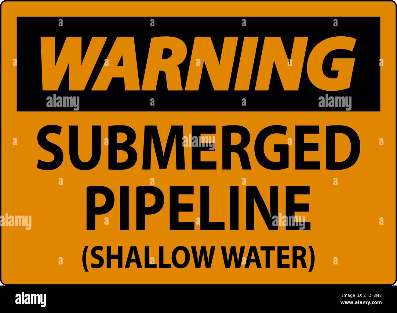 Warning Sign Submerged Pipeline (Shallow Water Stock Vector Image & Art ...