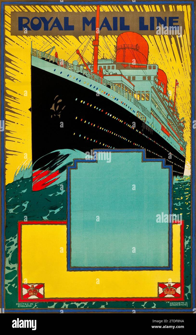 Royal Mail Line Travel Poster (1933). Artwork by Kenneth Denton ...