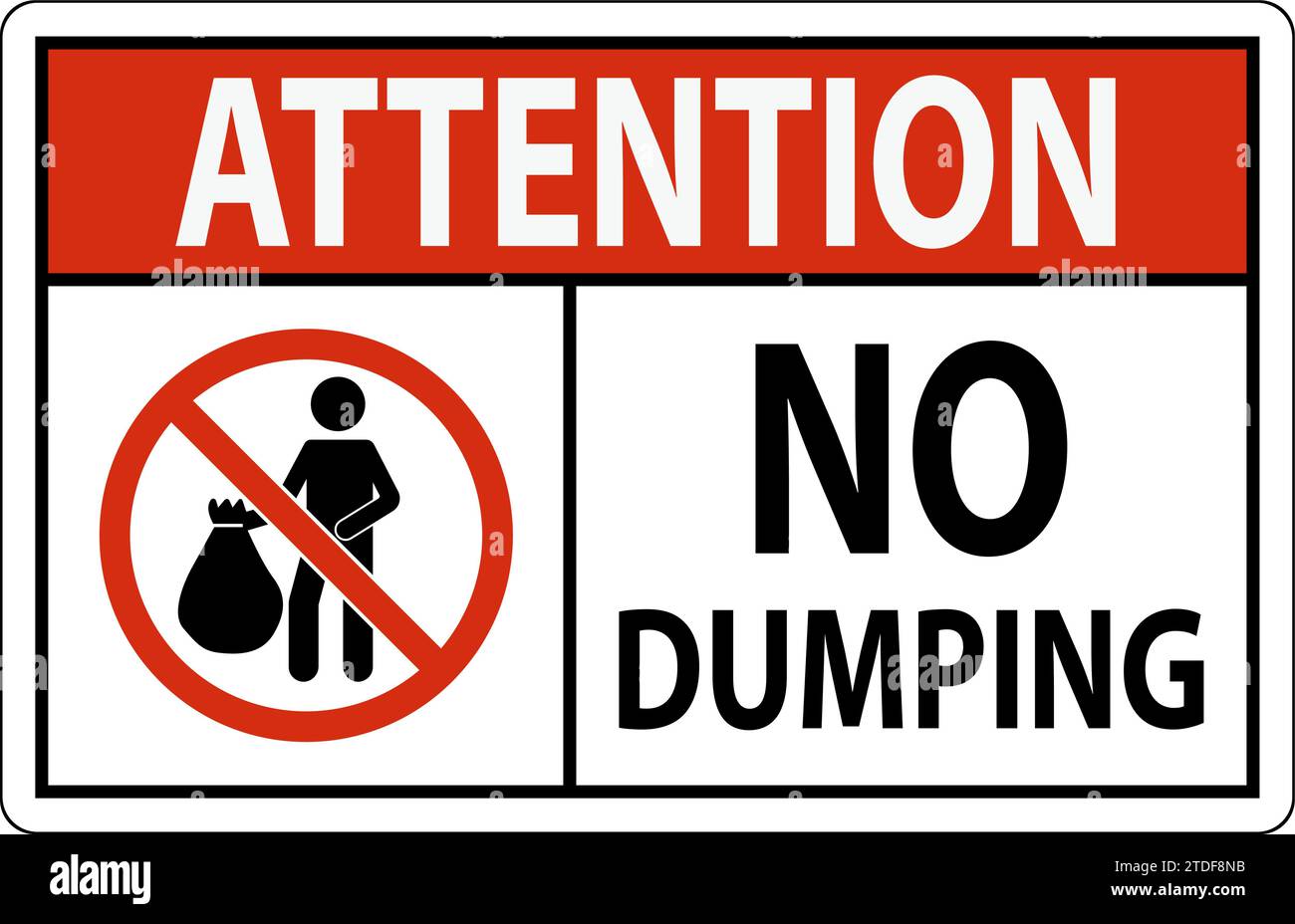 Attention No Dumping Sign Stock Vector Image & Art - Alamy
