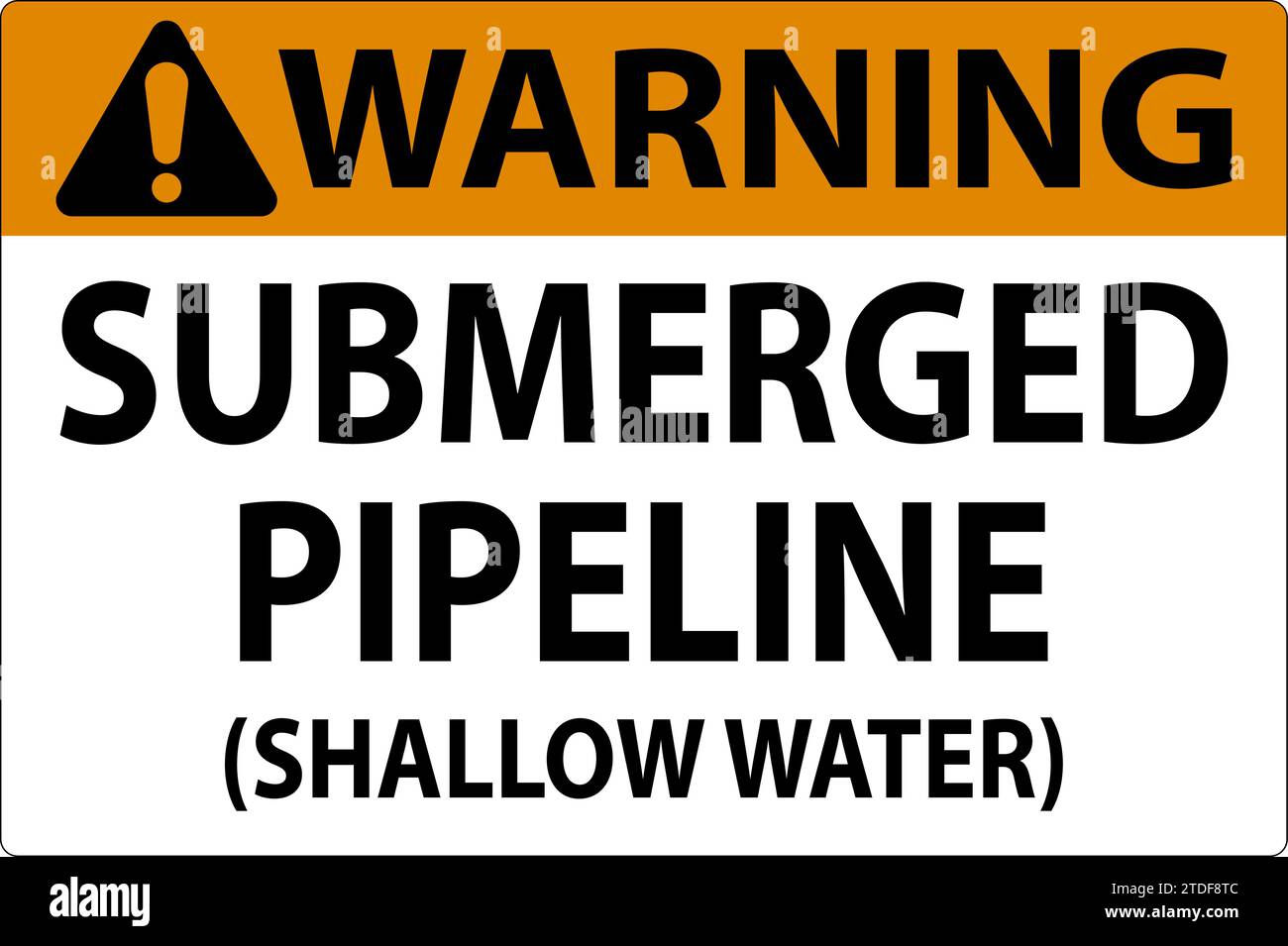 Warning Sign Submerged Pipeline (Shallow Water Stock Vector Image & Art ...