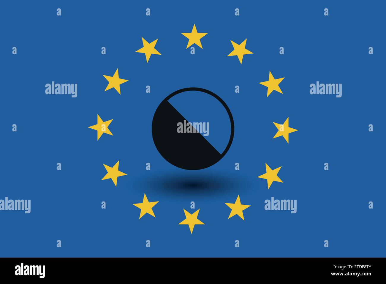 European union flag shadow with a pill vector illustration Stock Vector ...