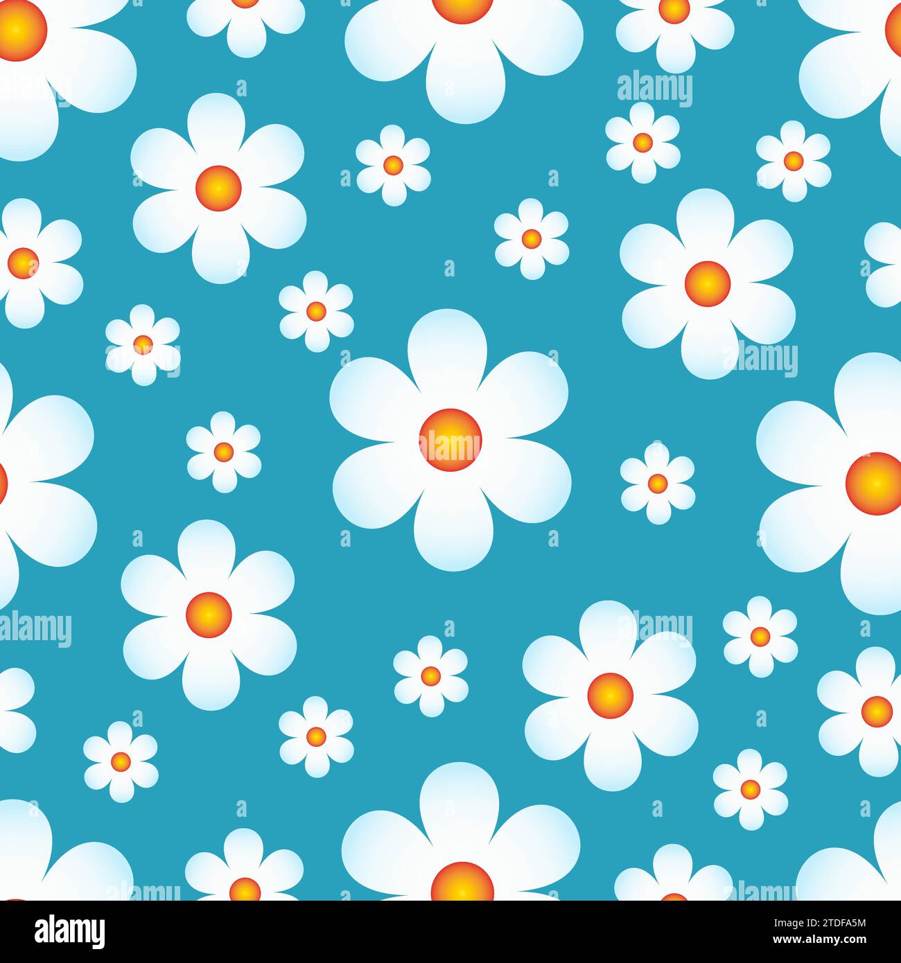 Chamomile seamless pattern, vector floral print in naive style Stock ...
