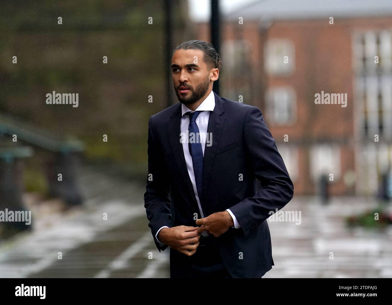 Everton's Dominic Calvert-Lewin arrives ahead of a memorial service at ...