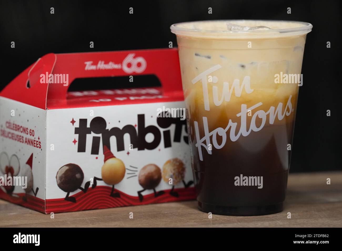 A cold brew with espresso foam coffee is photographed at the Tim ...