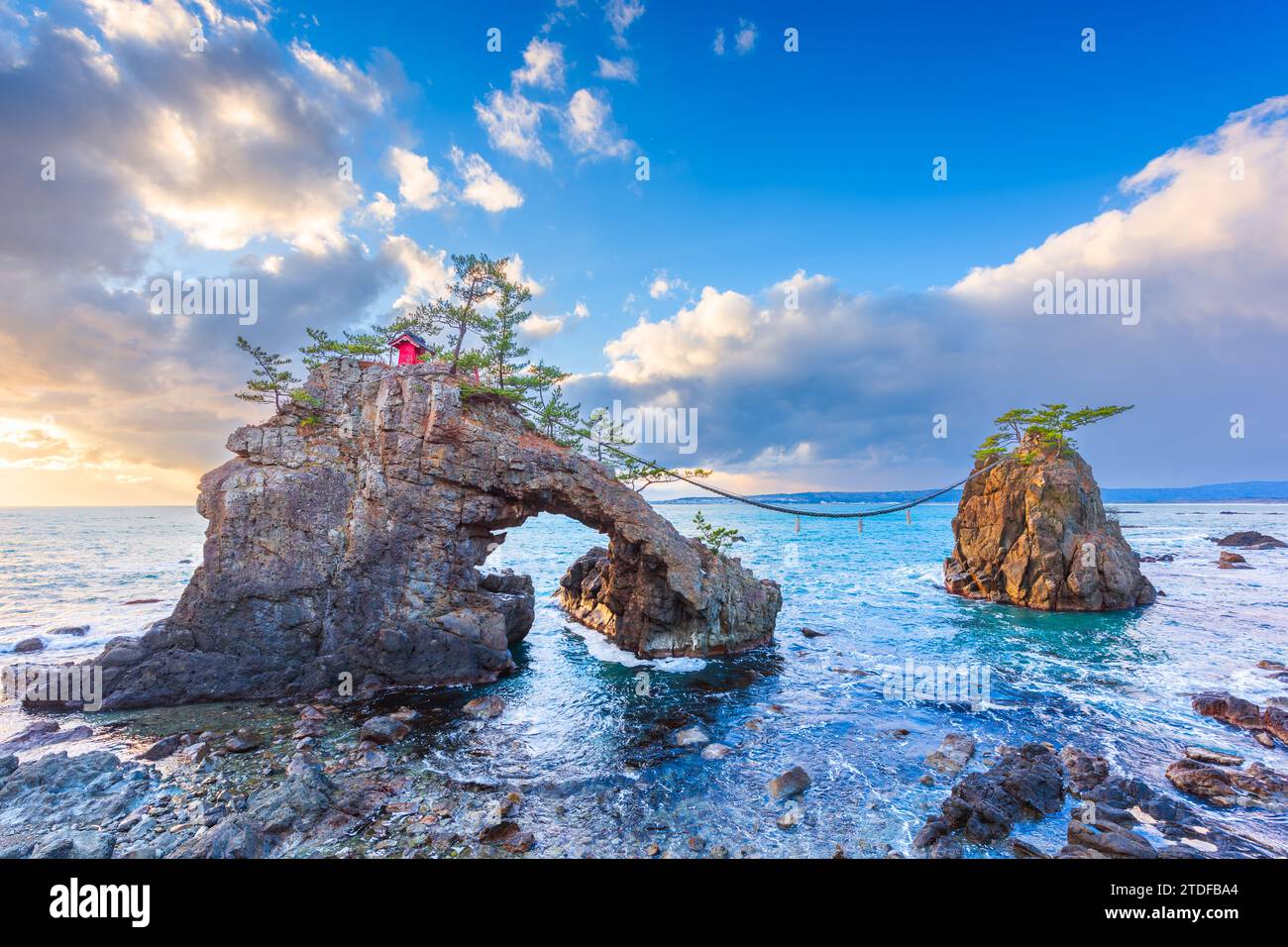 Noto Peninsula, Ishikawa, Japan at the Hatago Iwa Rock in the late ...