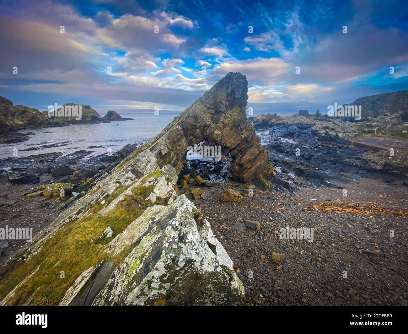 needles eye tarlair macduff aberdeenshire scotland Stock Photo - Alamy