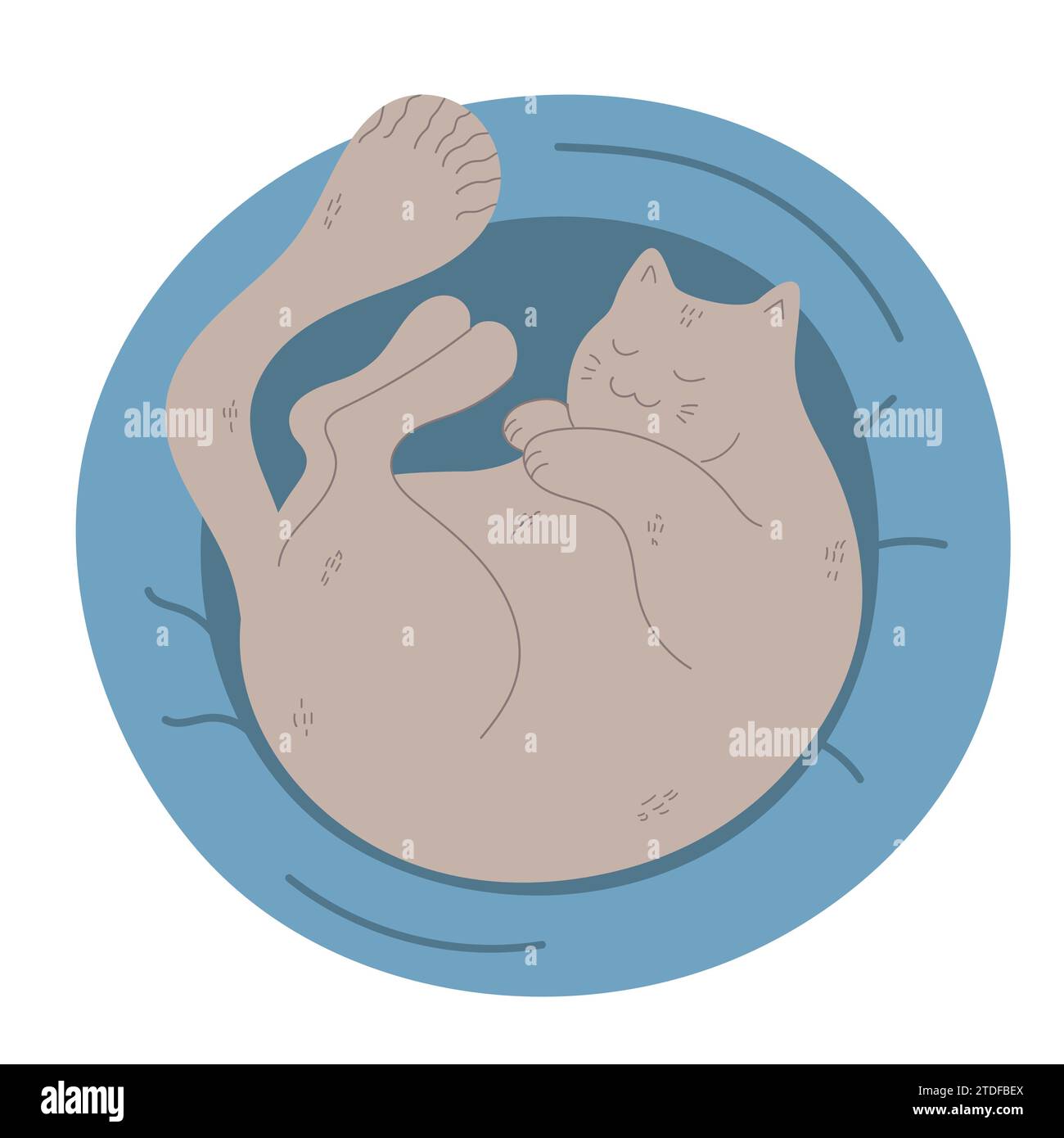 Cat Curled Up Clipart