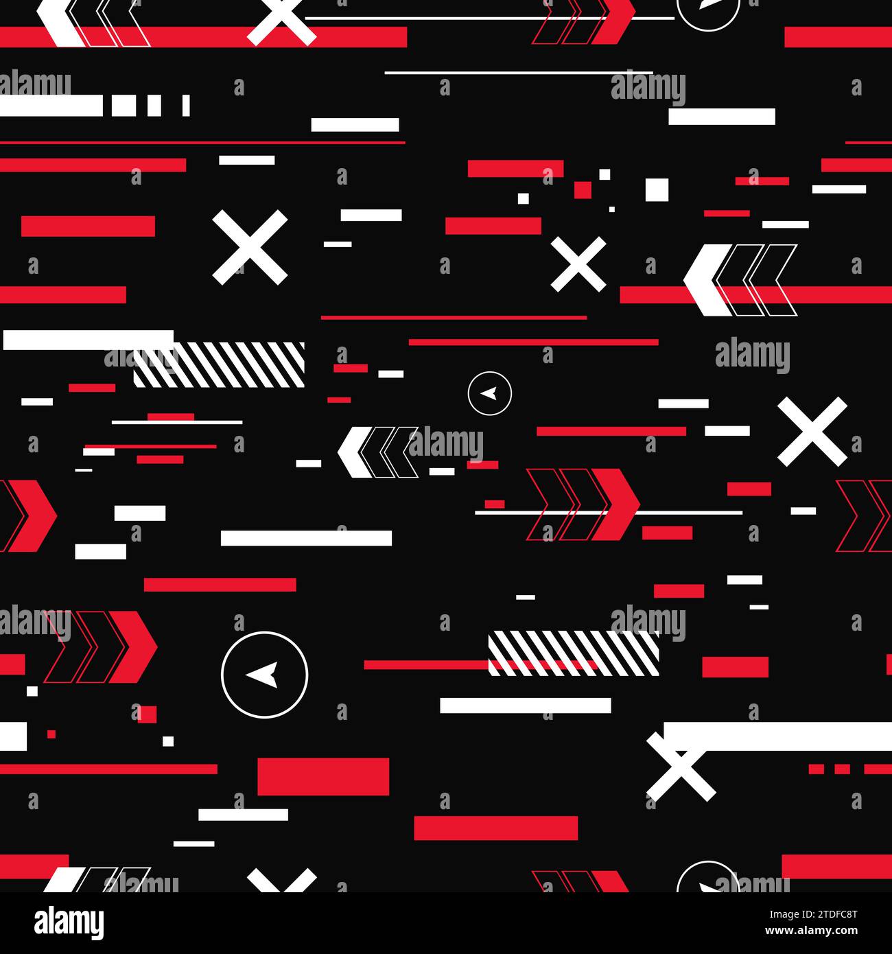 Cyberpunk Seamless Pattern, Glitch Effect, graphic from Future ...