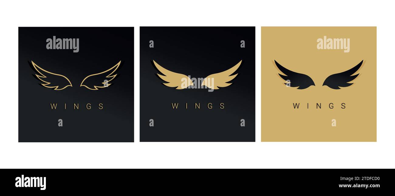 Gold wings logo hi-res stock photography and images - Alamy