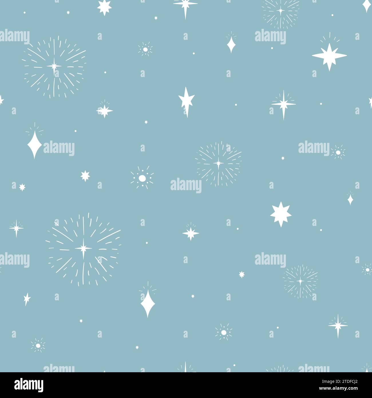 Seamless pattern of snowflakes and stars. Winter ornament. Vector ...