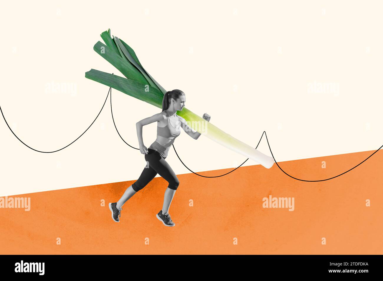 Abstract composite illustration collage photo of energetic motivated ...