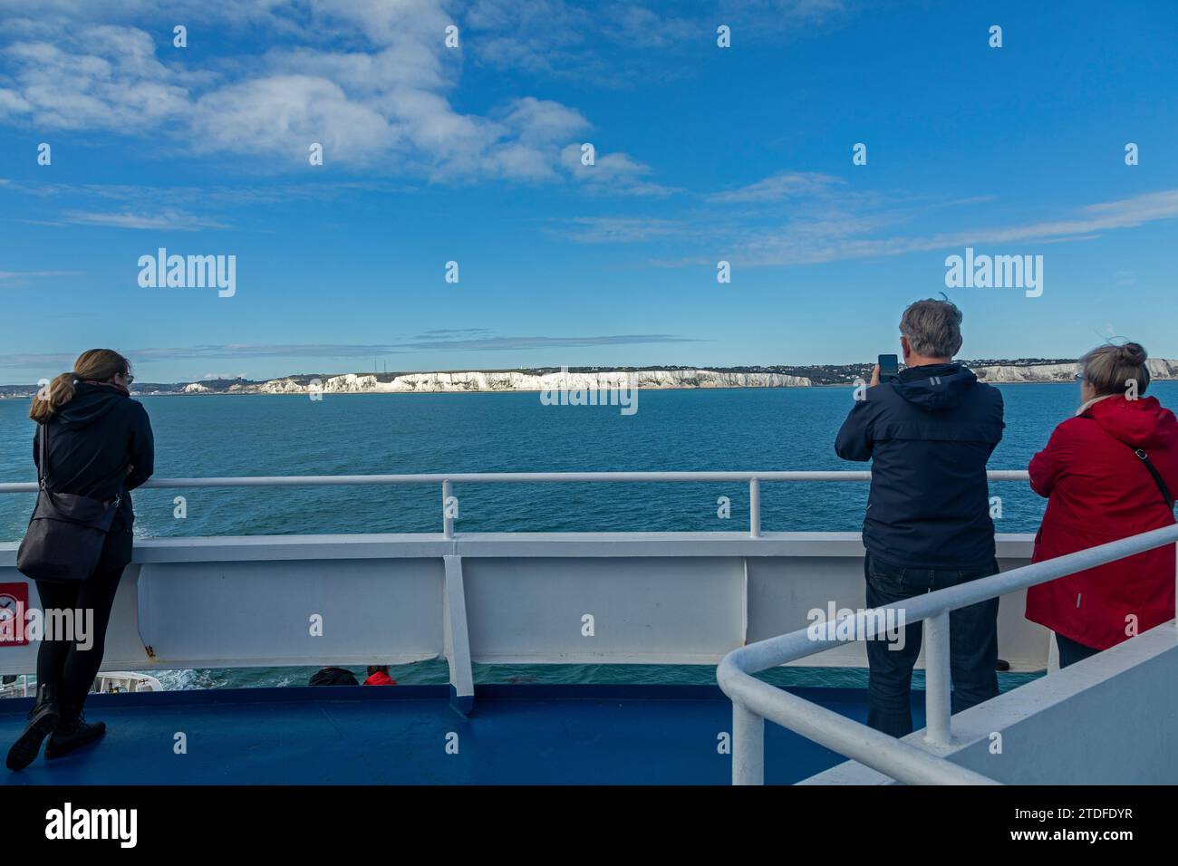 White Cliffs, people, ferry, Dover, Kent, England, Great Britain Stock ...