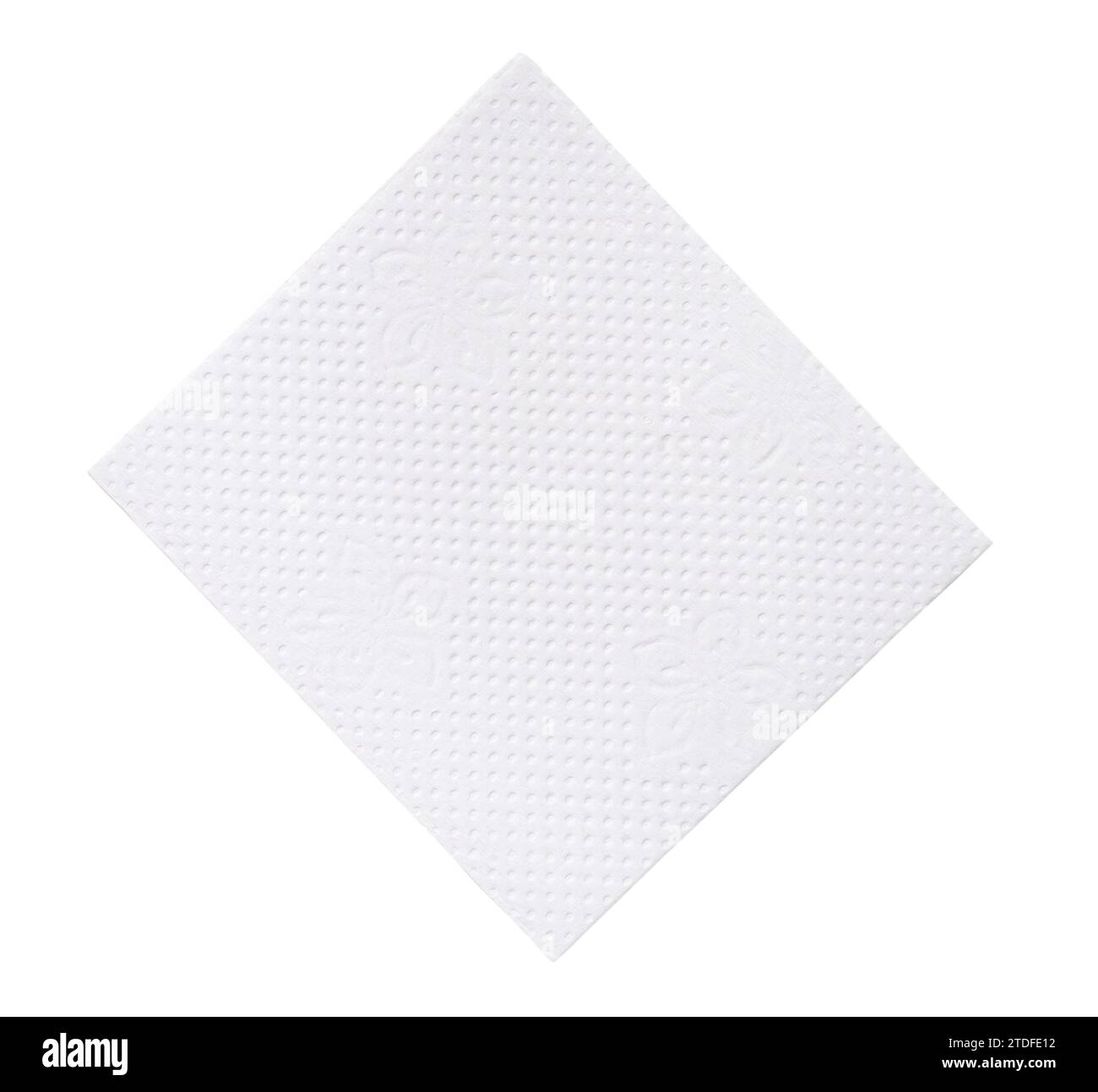 Top view of folded white tissue paper or napkin is isolated on white ...