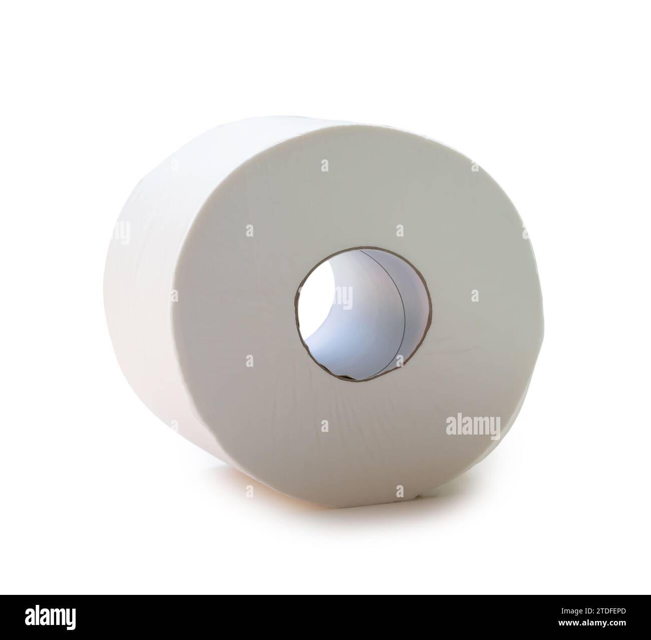 Single roll of white tissue paper or napkin prepared for use in toilet ...