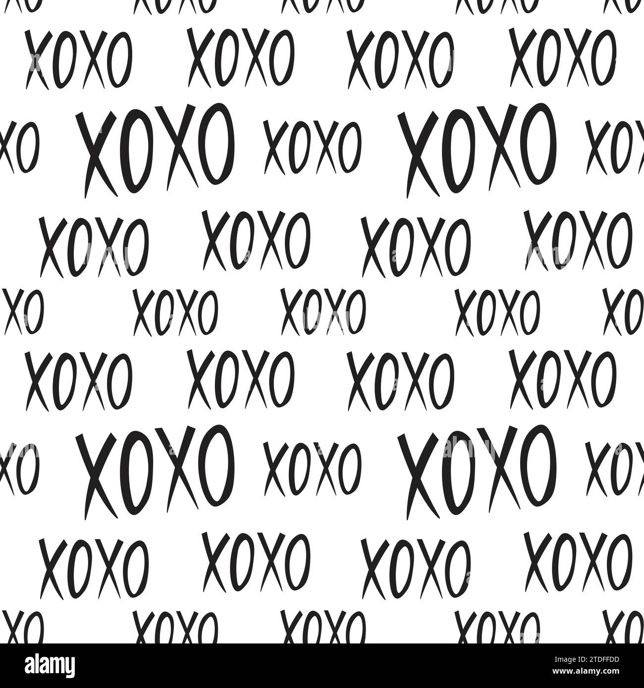 XOXO seamless pattern black and white. Cool background for classy ...