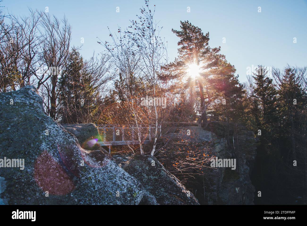 Hike to the Mandelstein, a mountain in the Waldviertel, Austria Stock ...