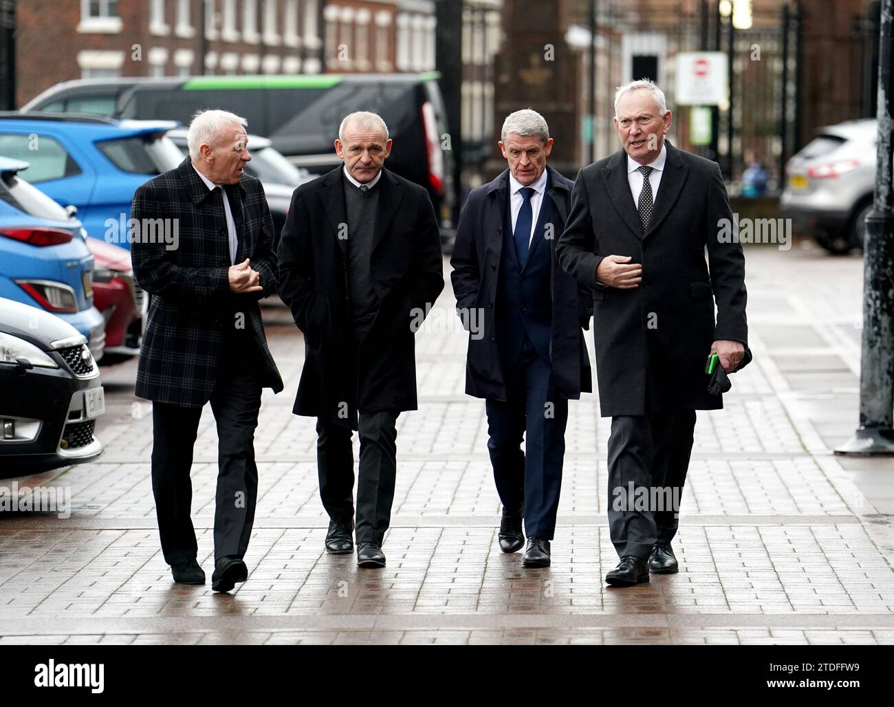 Former Everton player Peter Reid (left), his brother Shaun Reid and ...
