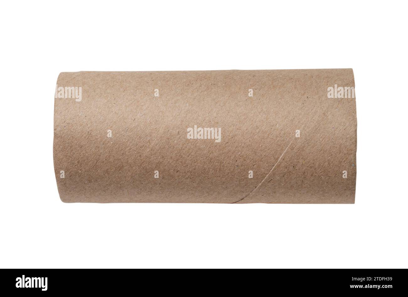 Single lying tissue paper roll core is isolated on white background ...