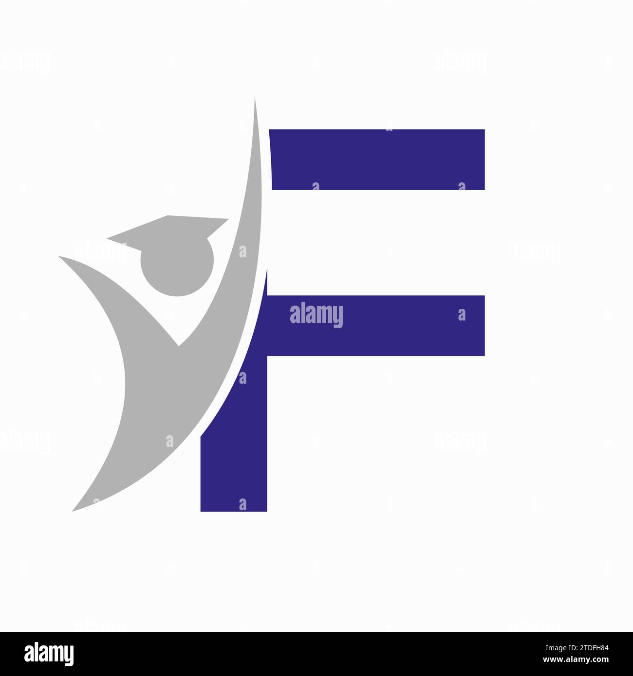 Education Logo On Letter F With Graduation Hat Icon. Graduation Symbol ...