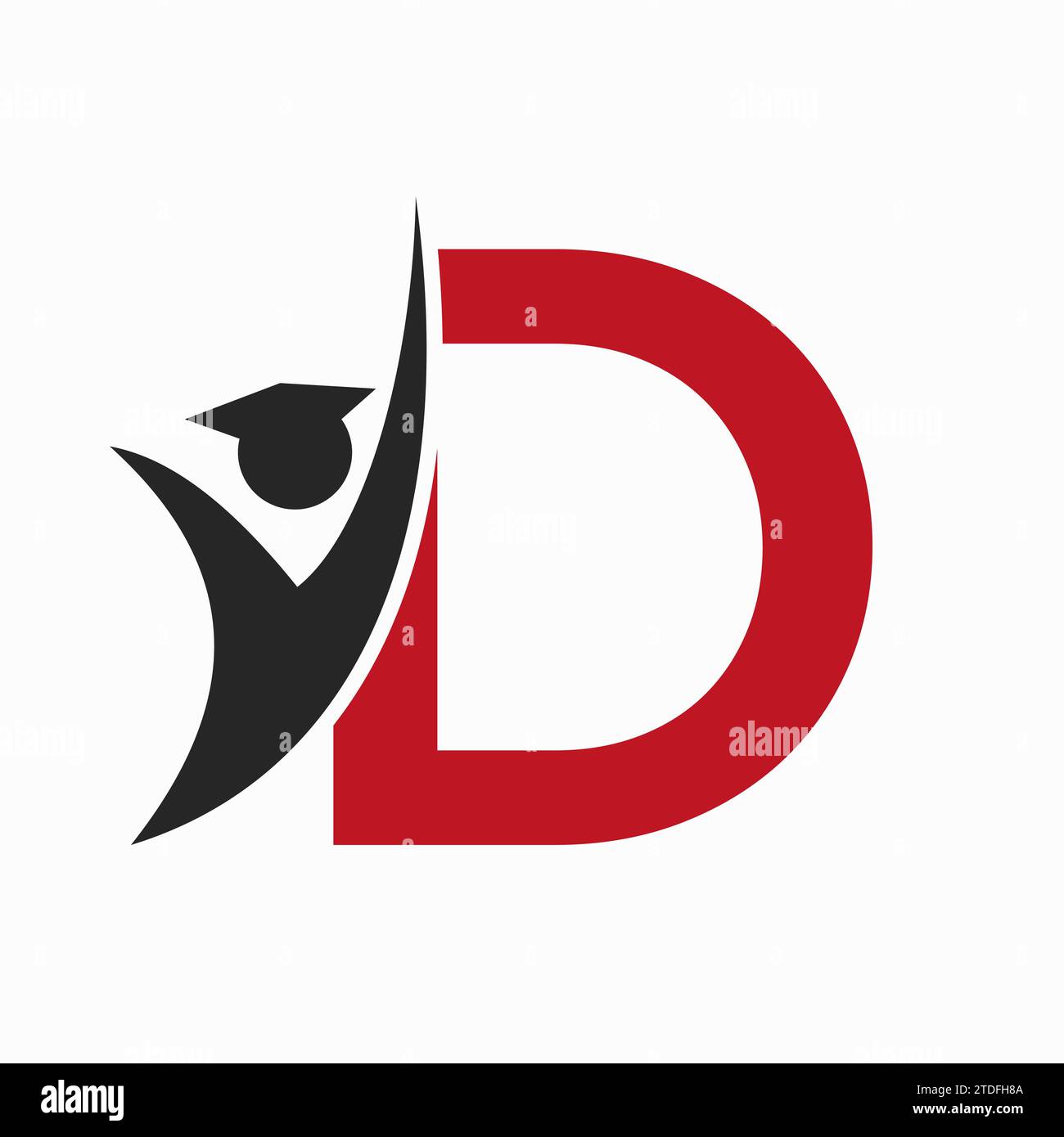 Education Logo On Letter D With Graduation Hat Icon. Graduation Symbol ...