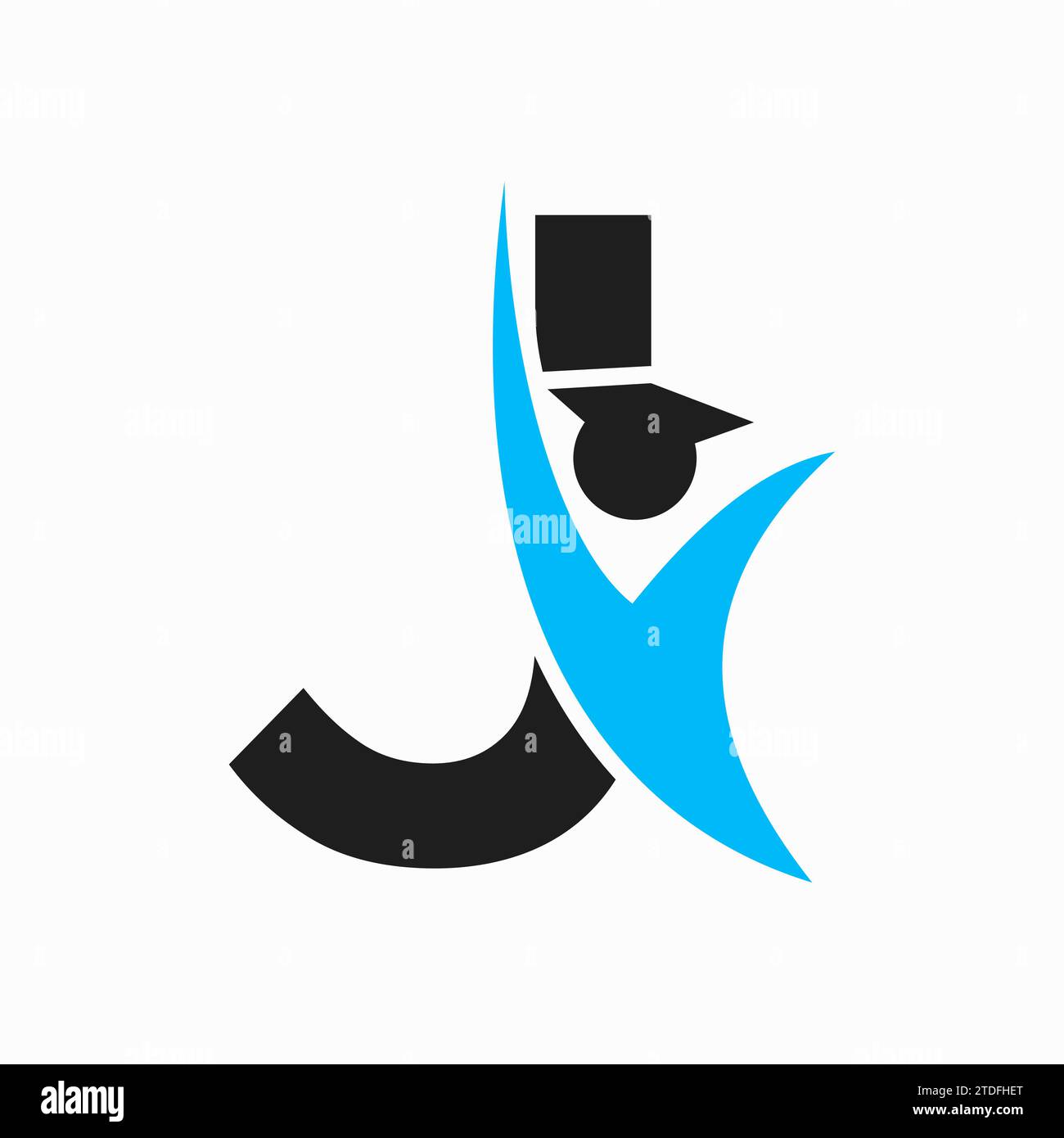 Education Logo On Letter J With Graduation Hat Icon. Graduation Symbol ...
