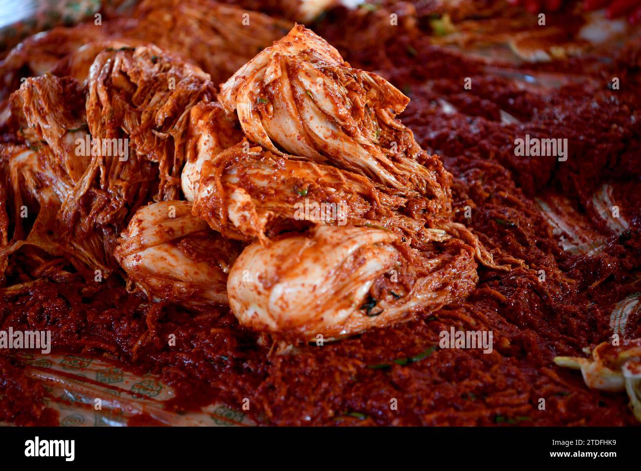 At the end of November 2021, they are making kimchi in Gyeongbuk, South ...