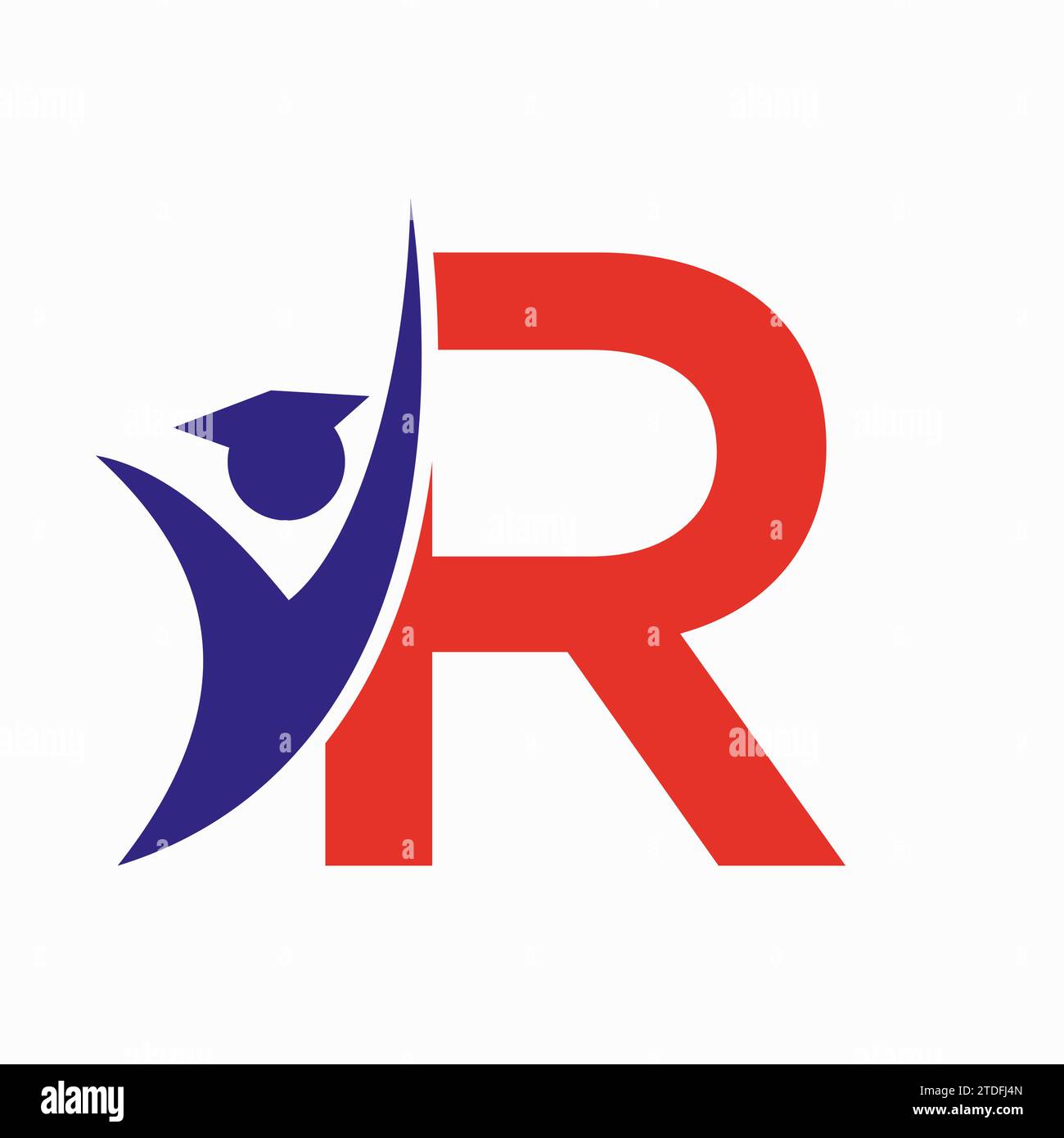 Education Logo On Letter R With Graduation Hat Icon. Graduation Symbol ...