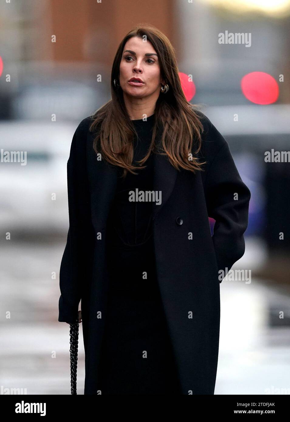 Coleen Rooney arrives ahead of a memorial service at Liverpool ...