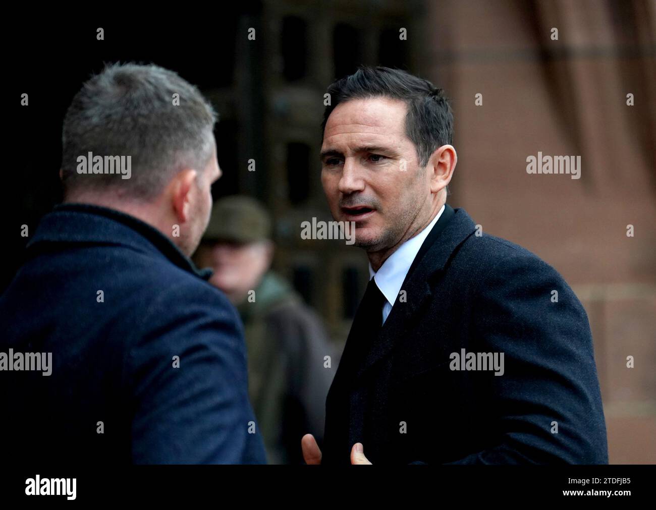 Former Everton manager Frank Lampard arrives ahead of a memorial ...