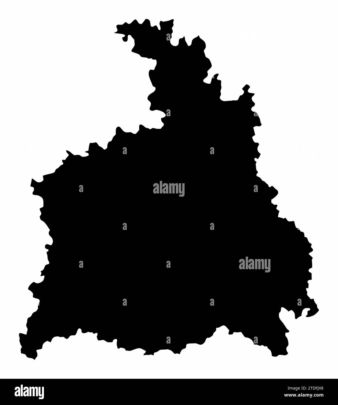Stuttgart Region silhouette map isolated on white background, Germany ...