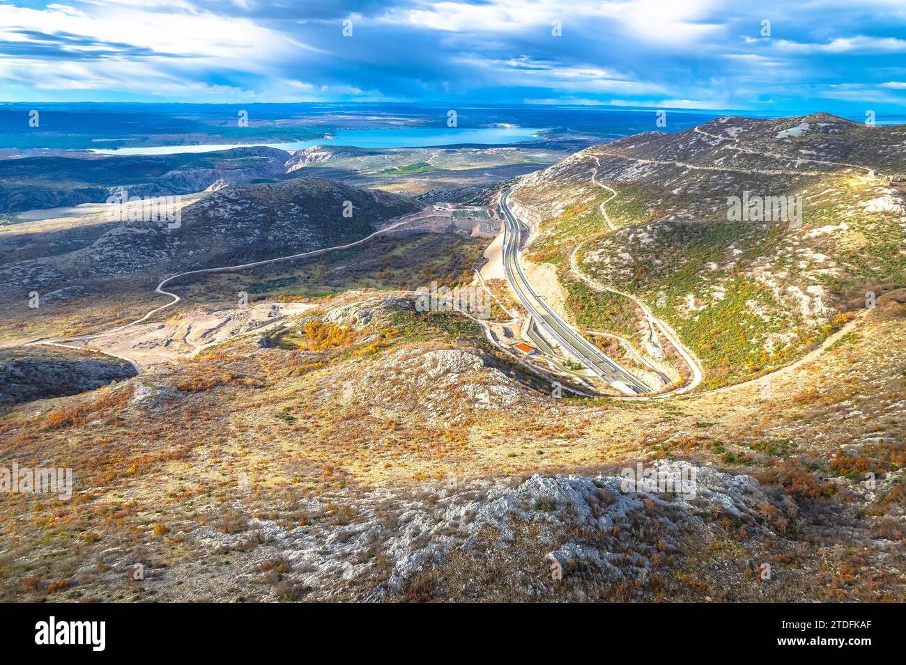 A1 Highway Velebit pass aerial view, scenic Croatia Stock Photo - Alamy