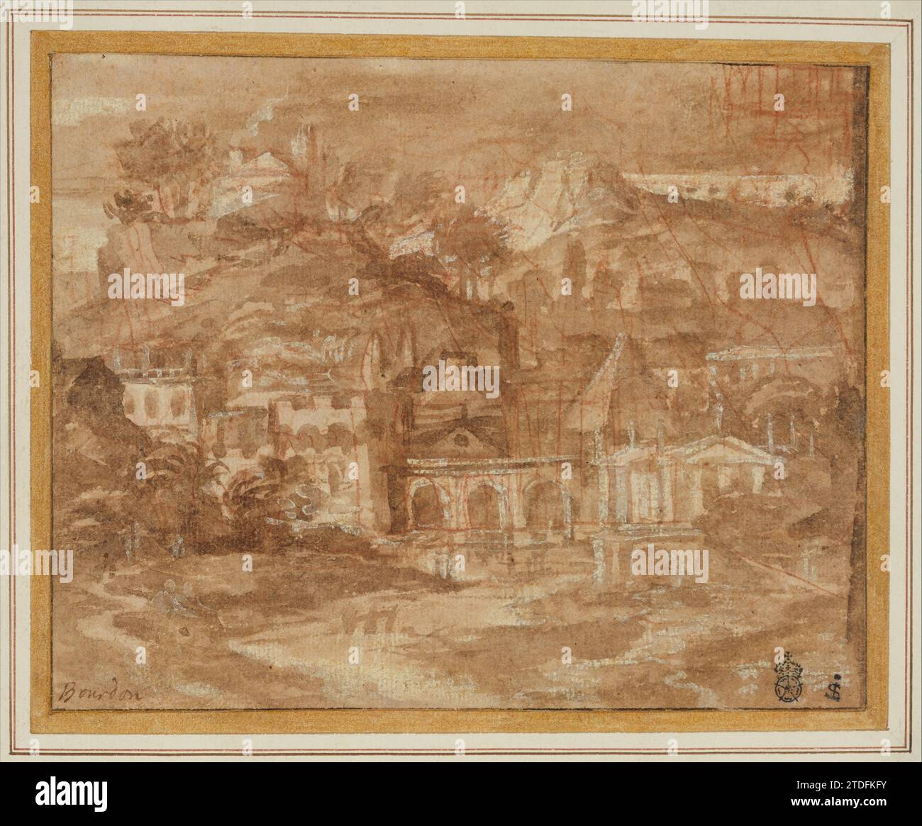 A Classical Landscape with Buildings by a River 1984 by Sebastien ...