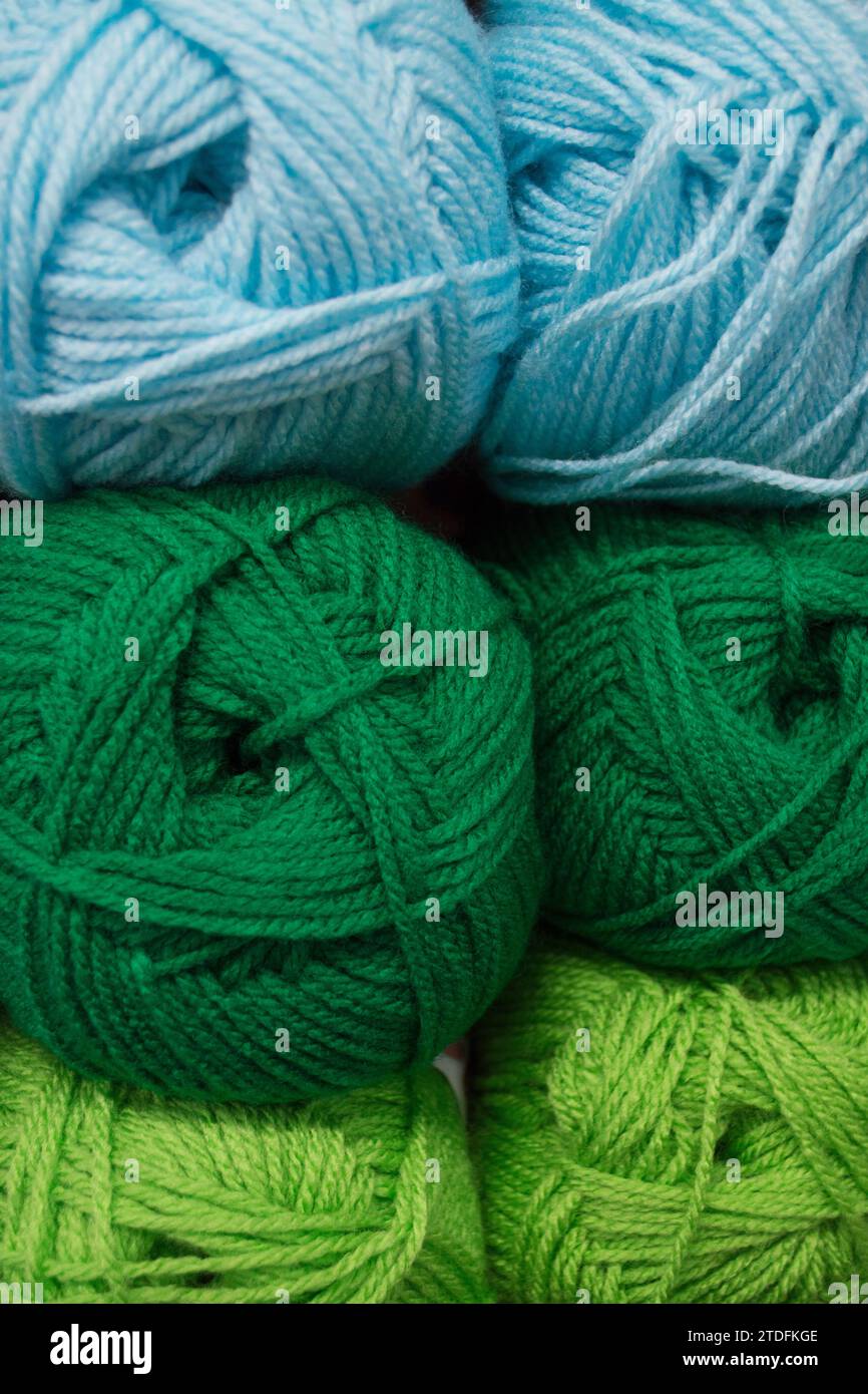 Balls of colored wool Stock Photo - Alamy