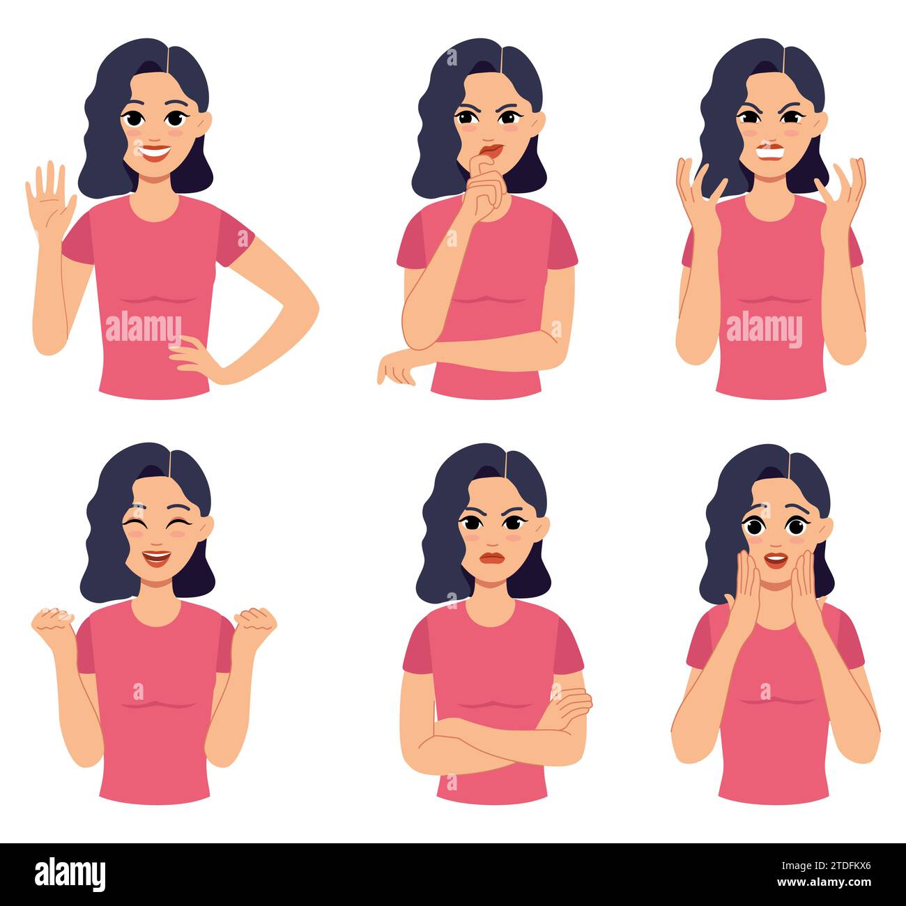 Hand gestures emoji set hi-res stock photography and images - Alamy