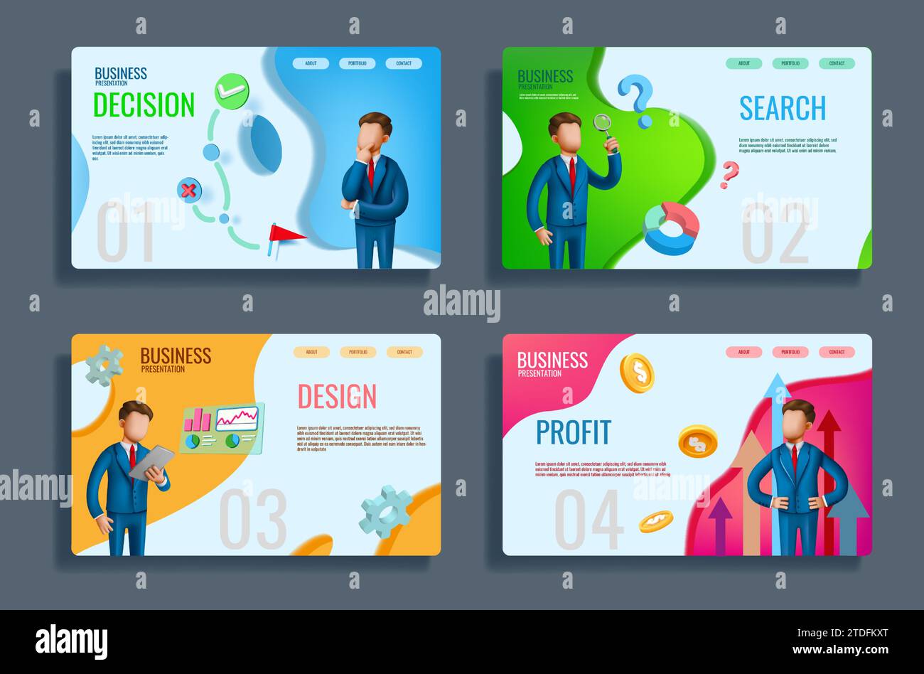 Business development landing page. Presentation infographic. Project ...