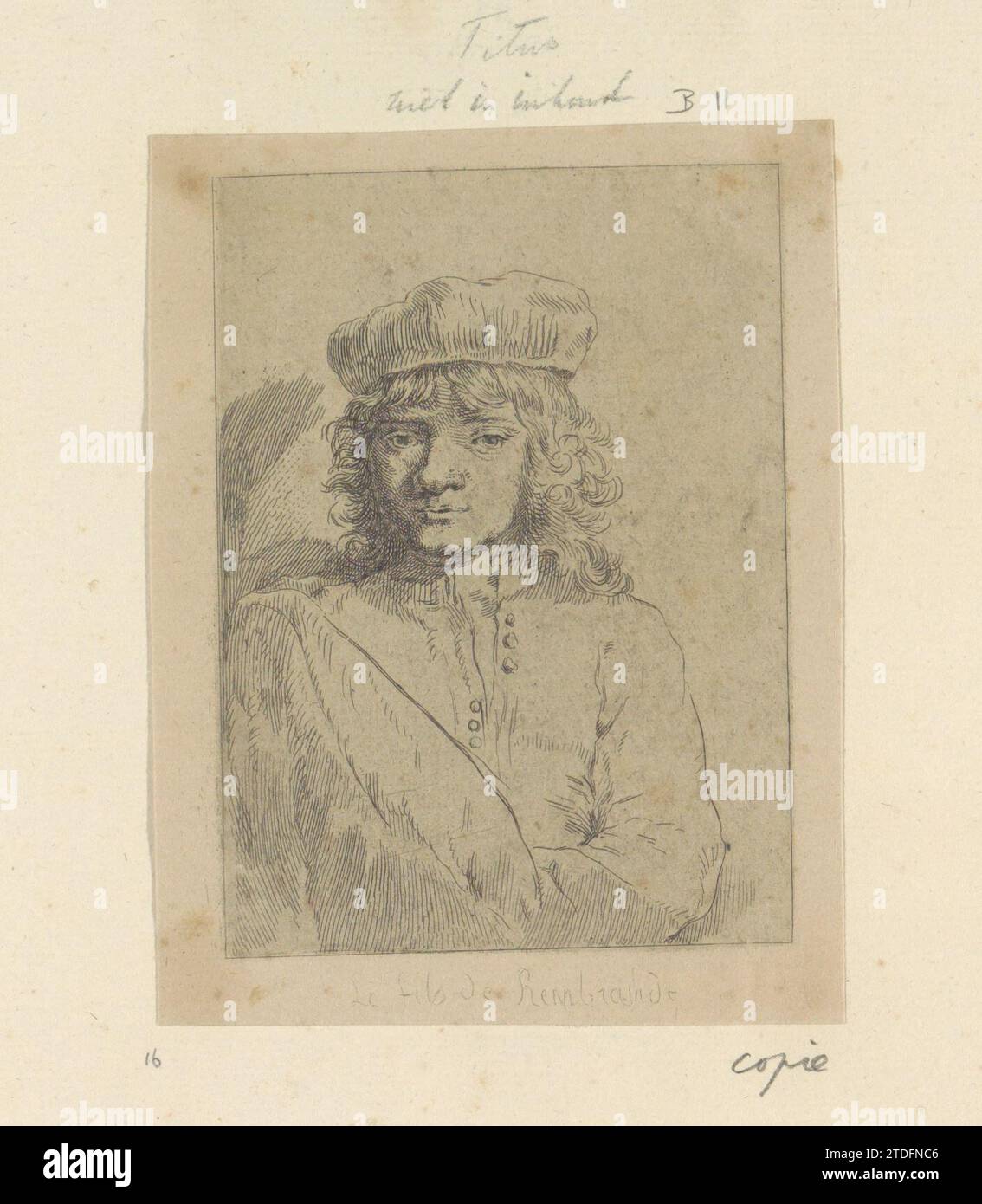 Portrait of Titus, Pierre François Basan (workshop of), After Rembrandt ...