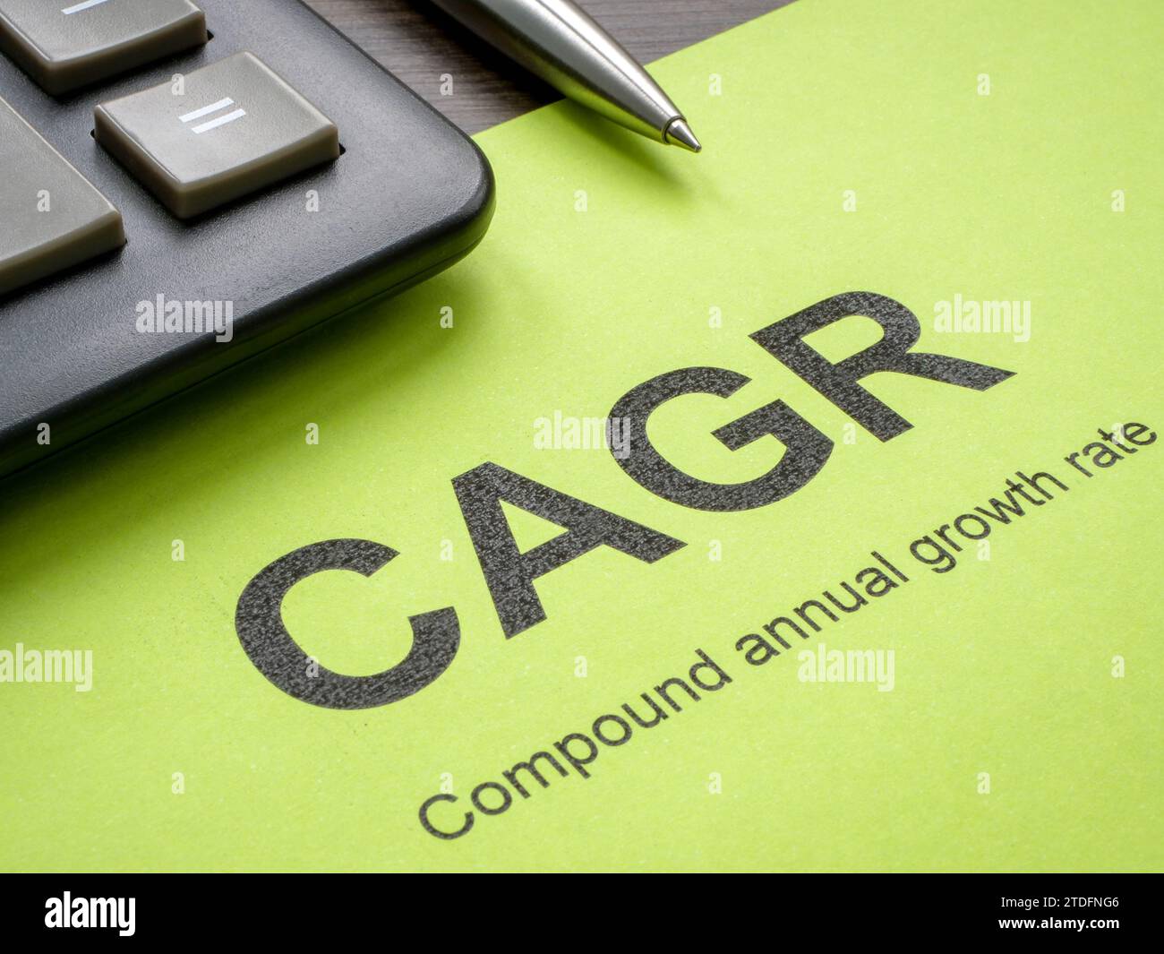 Documents about CAGR Compound annual growth rate Stock Photo - Alamy