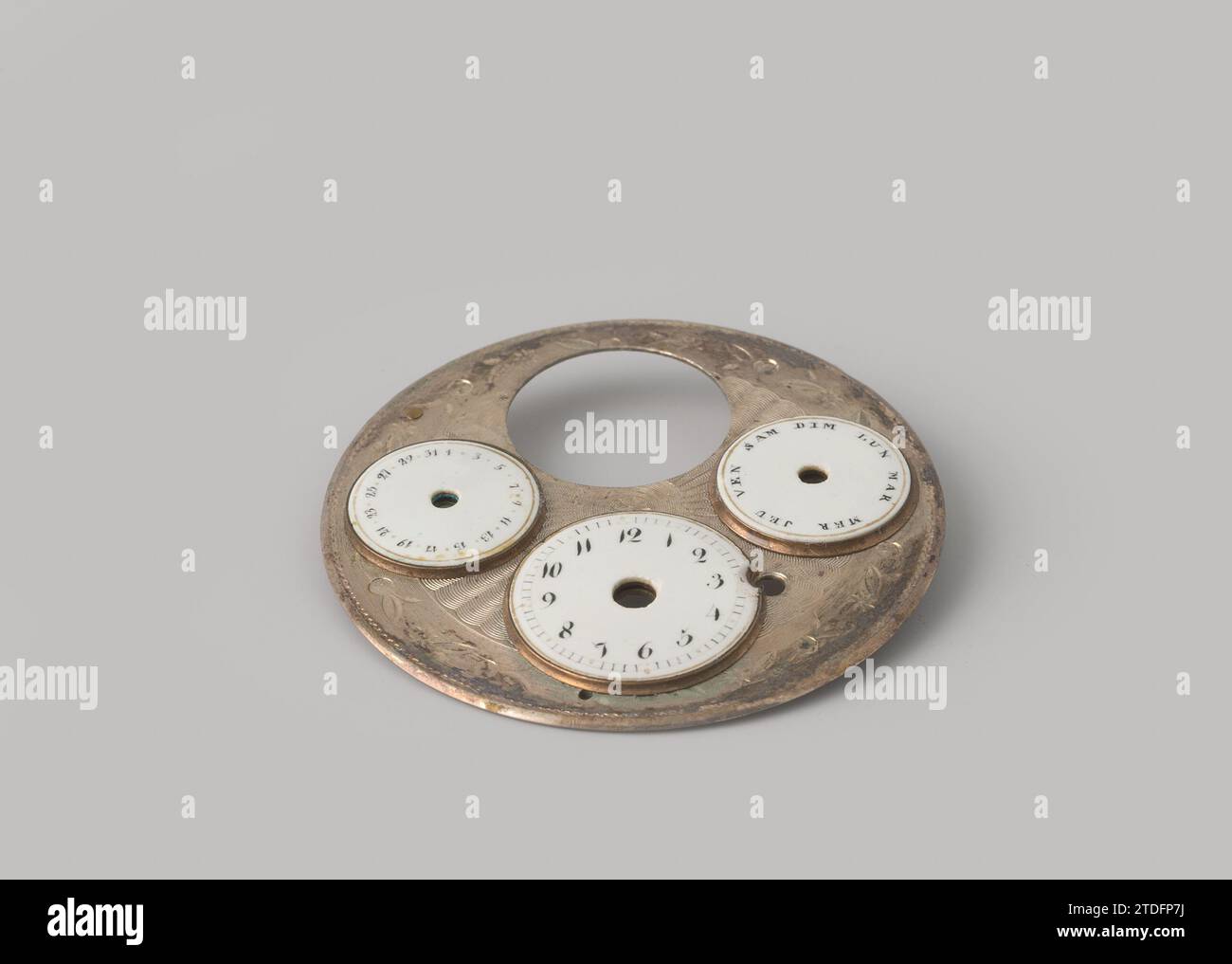 Figure plate of men's watch, anonymous, c. 1850 Number plate with three ...
