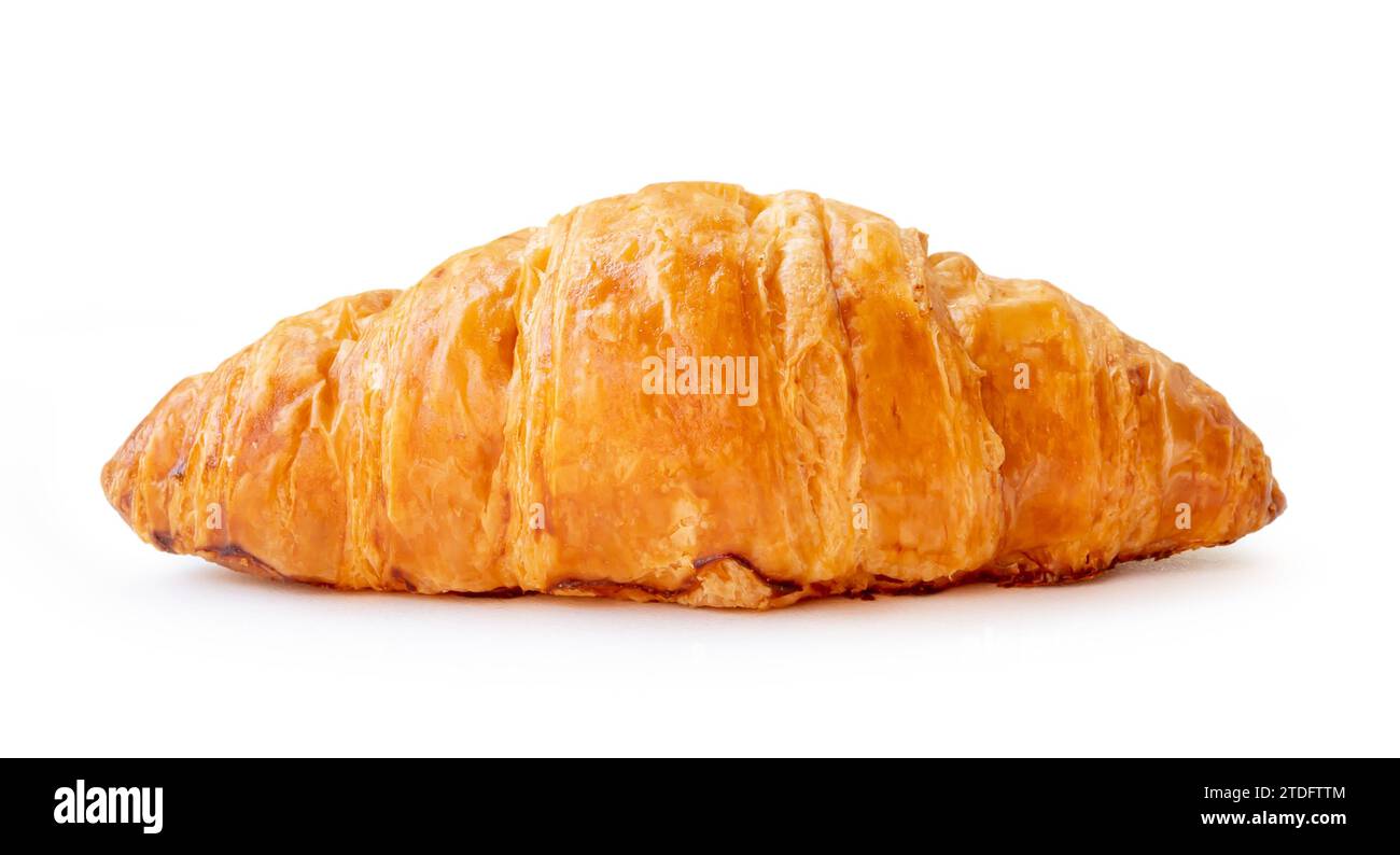 Front view of delicious croissant is isolated on white background with ...