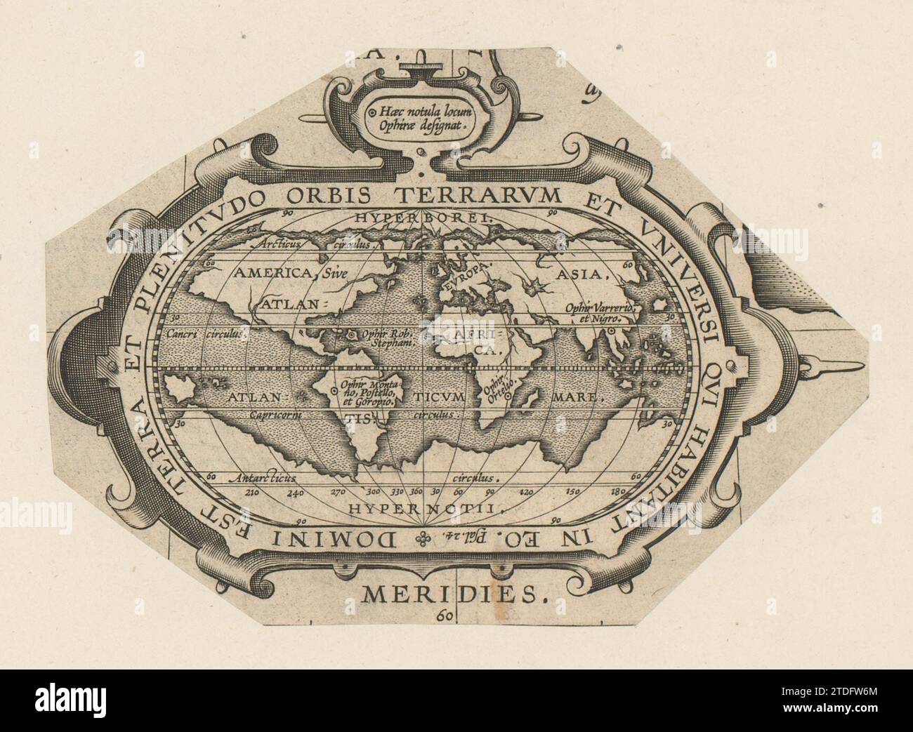 Cartouche with the World Map, 1598 - 1601 Rolwerkcartouche with the ...