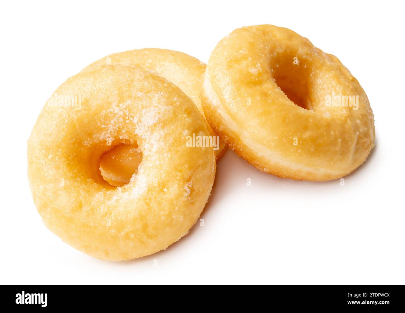 Top view of three delicious Cinnamon Sugar Mini Donuts in stack is ...