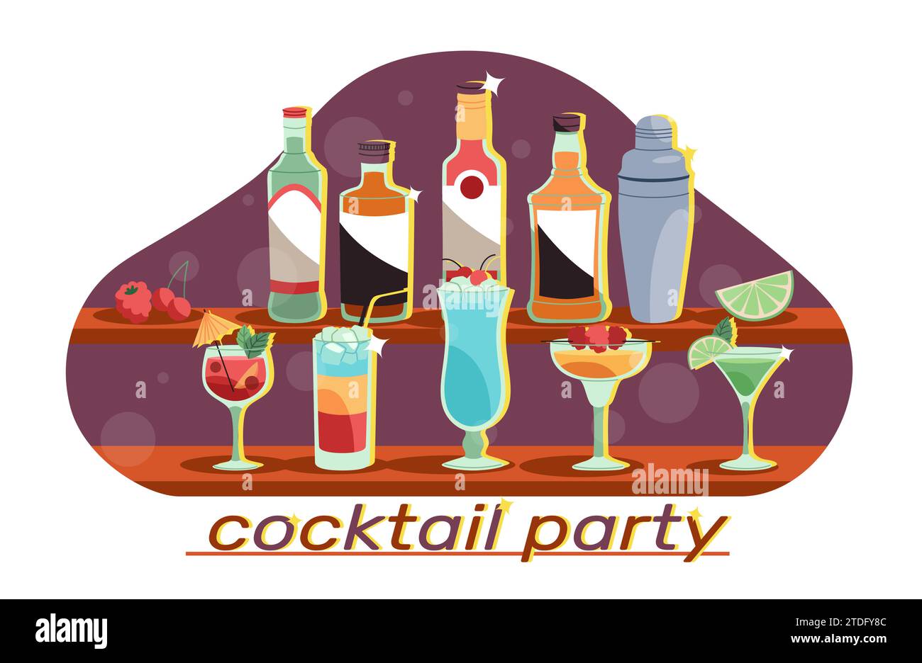 Different glasses alcoholic drinks Stock Vector Images - Alamy
