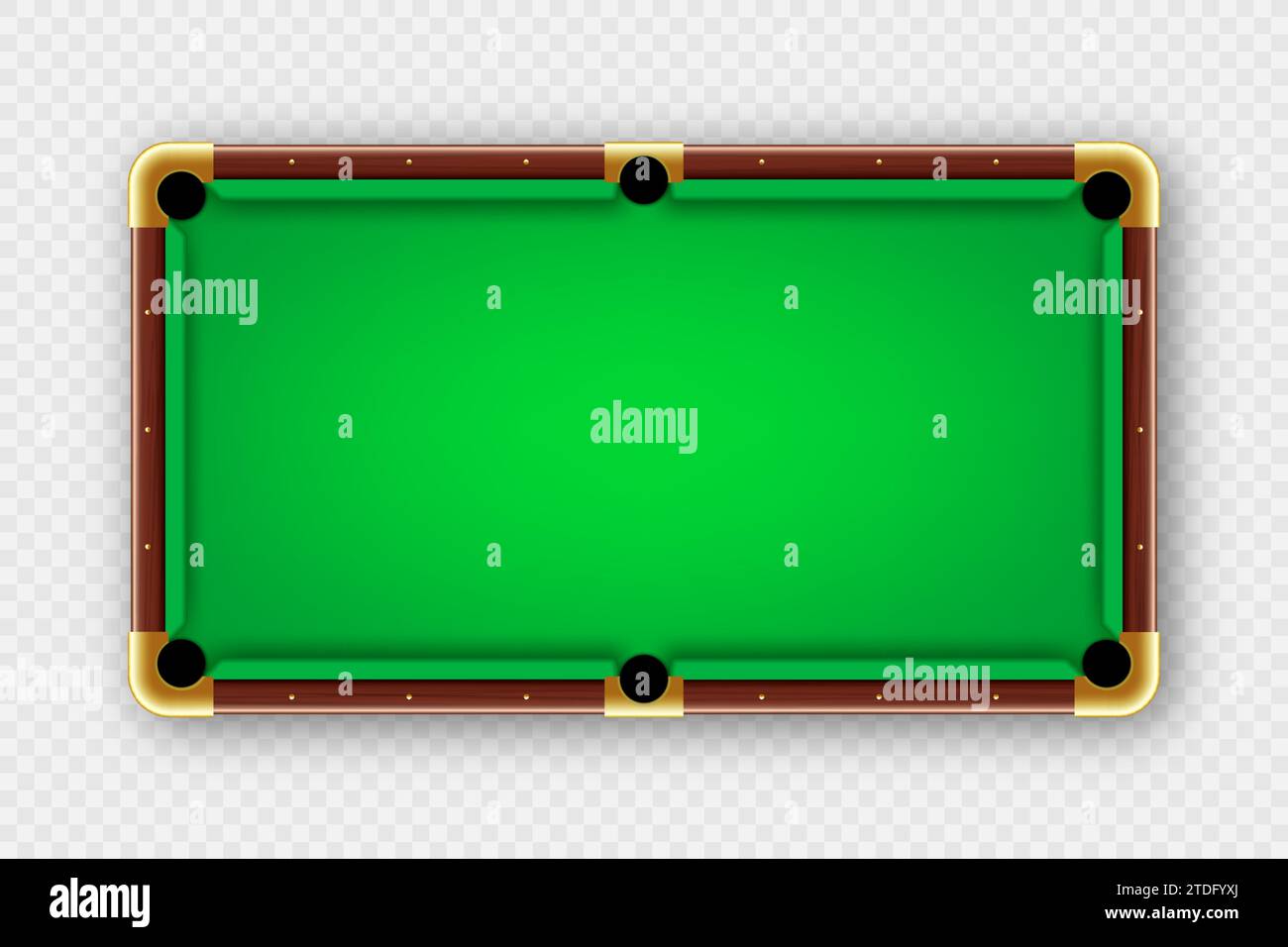 Green billiards table, top view. Snooker or pool sports equipment ...