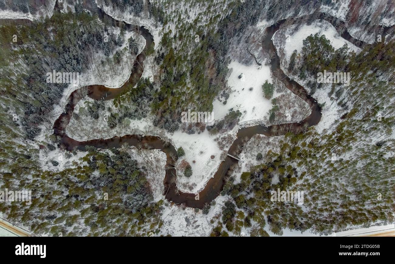 The Ula river from above, views of the Lithuanian valley and near the ...