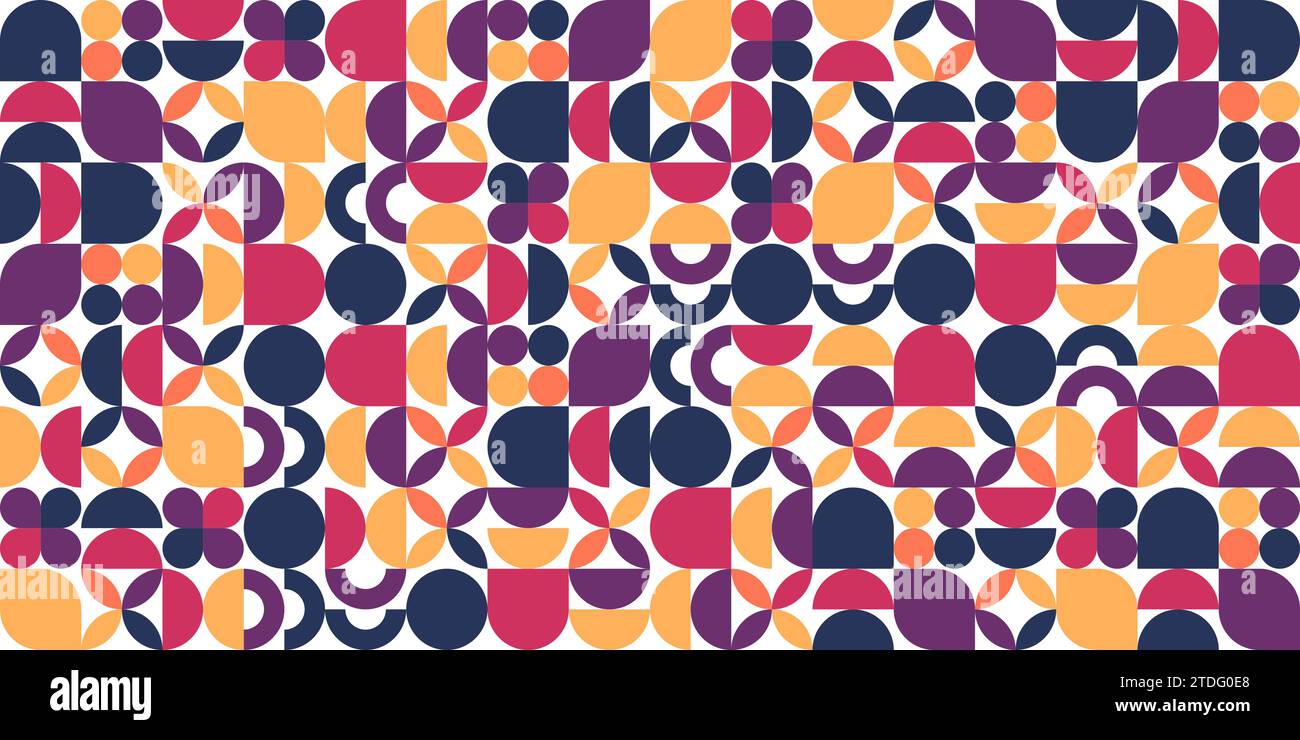 Geometric trendy pattern, Bauhaus style. Modern colorful background with simple elements. Retro ...